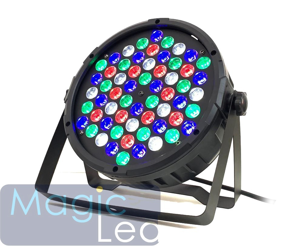 09iluminação - Refletor Par 64 Slim 60 Leds 3w Rgbw Dmx Strobo
